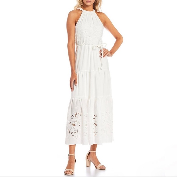 Alex Marie | Dresses | Alex Marie White Halter Neck Sleeveless Braided ...